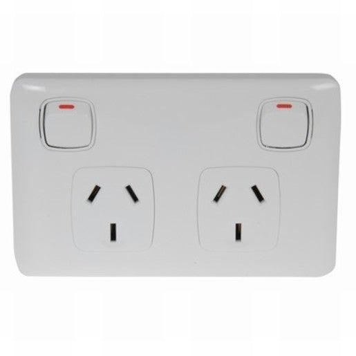 Double Horizontal Power Point 10 Amp Double Pole | Eurotech NZ
